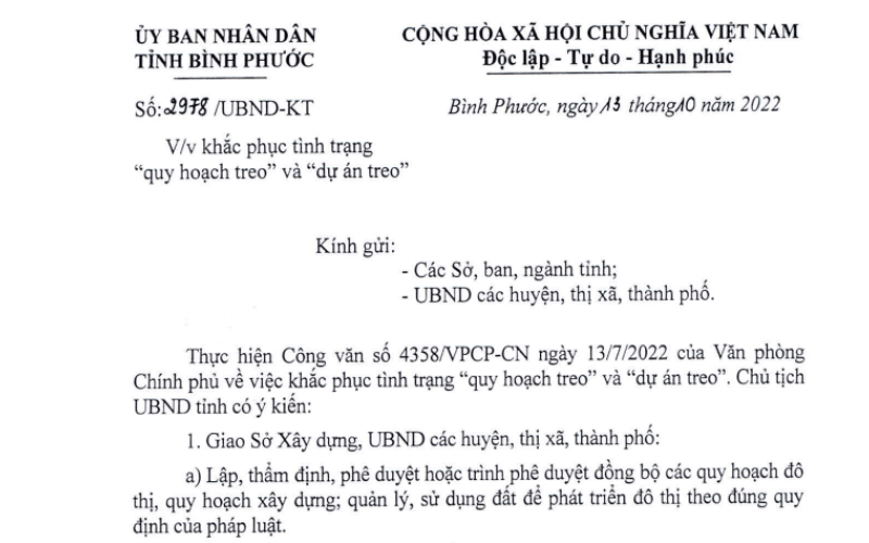 Bình Phước: Khắc phục tình trạng quy hoạch treo, dự án treo - Binh Phuoc, Tin tuc Binh Phuoc ...