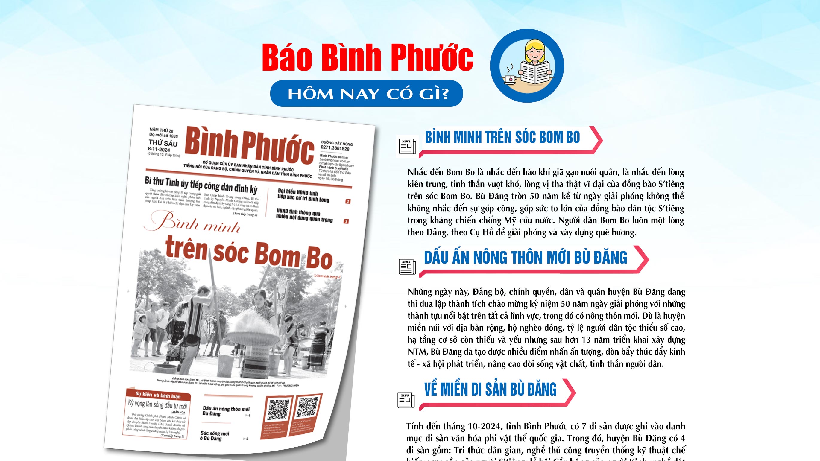 Kính mời độc giả đón đọc báo in Bình Phước hôm nay 8-11-2024 - Binh ...