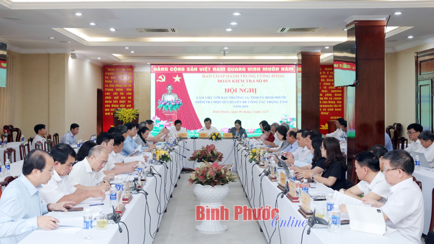 Đoàn kiểm tra số 05 của Bộ Chính trị làm việc với Ban Thường vụ Tỉnh ủy ...