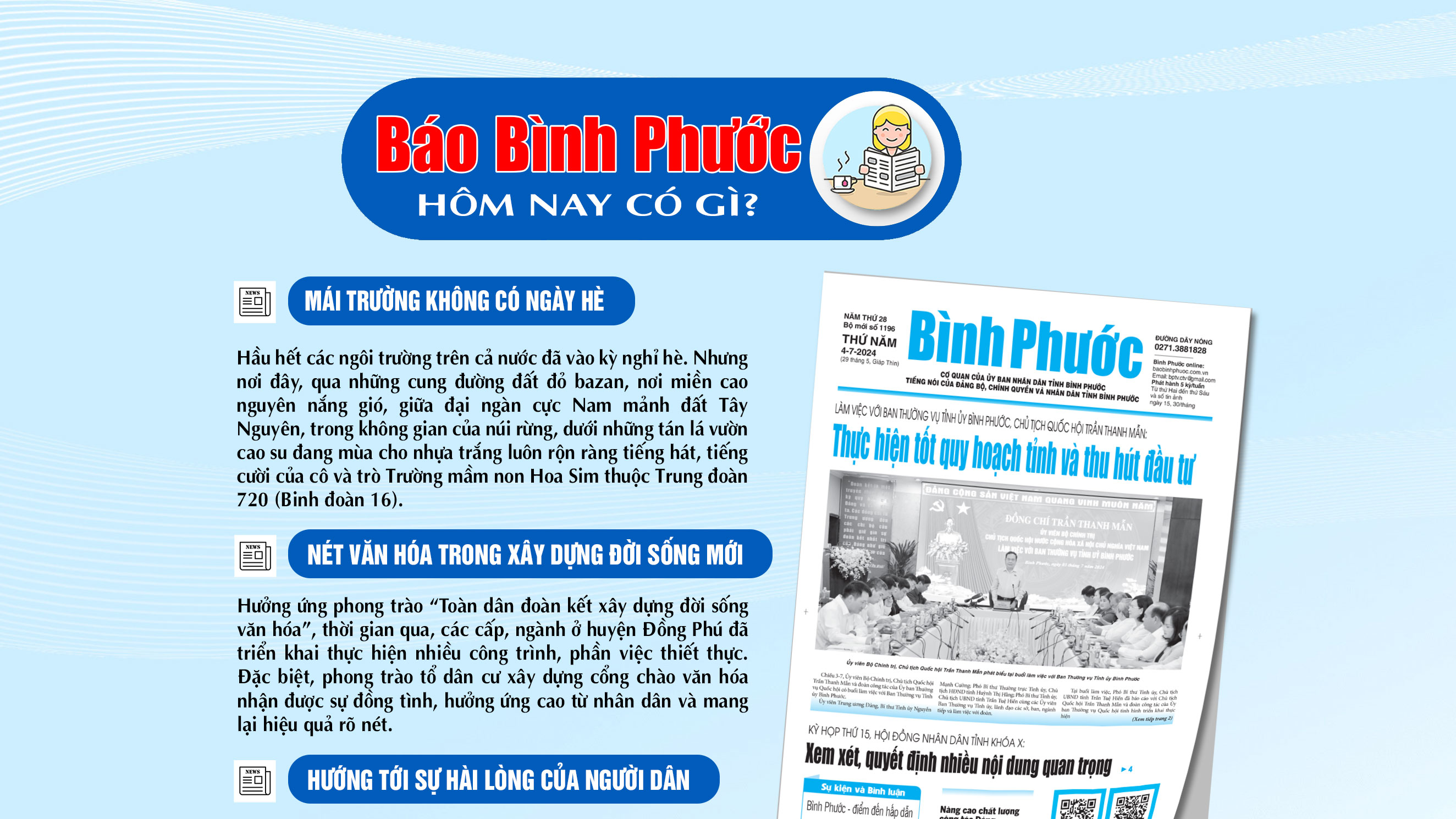 Kính mời độc giả đón đọc báo in Bình Phước hôm nay 4-7-2024 - Binh Phuoc, Tin tuc Binh Phuoc ...